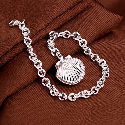 Elegant 925 Sterling Silver Fashion Jewelry Charms Sea Shell Locket 8 ...