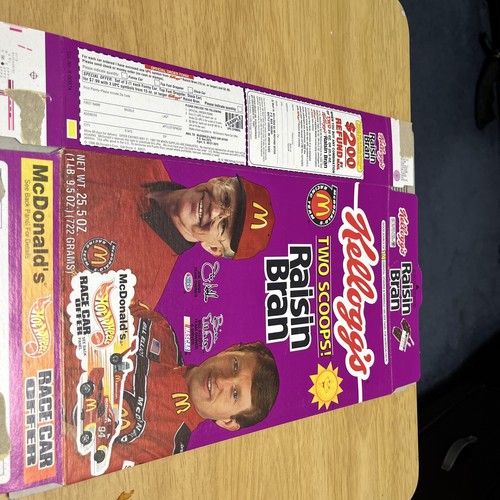 Bill Elliott McDonalds Kellogg's Raisin Bran & Joe Gibbs Empty Box | eBay