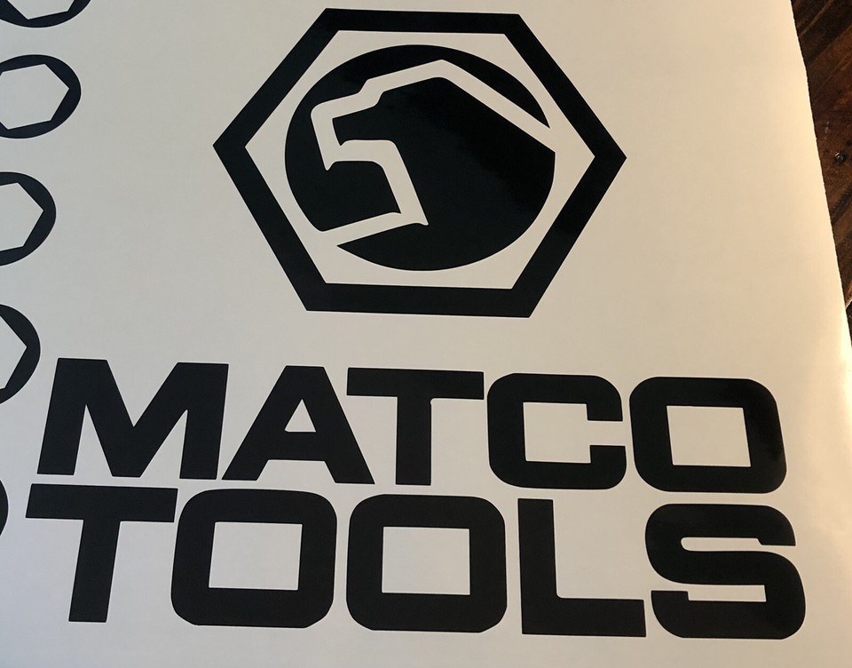 MATCO TOOLS 12” Logo BLACK Bumper Sticker Decal Tool Box Window VINYL ...
