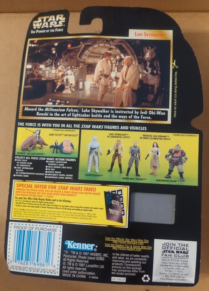 NEW LUKE SKYWALKER W/ BLAST SHIELD HELMET FREEZE FRAME STAR WARS POTF2 ...