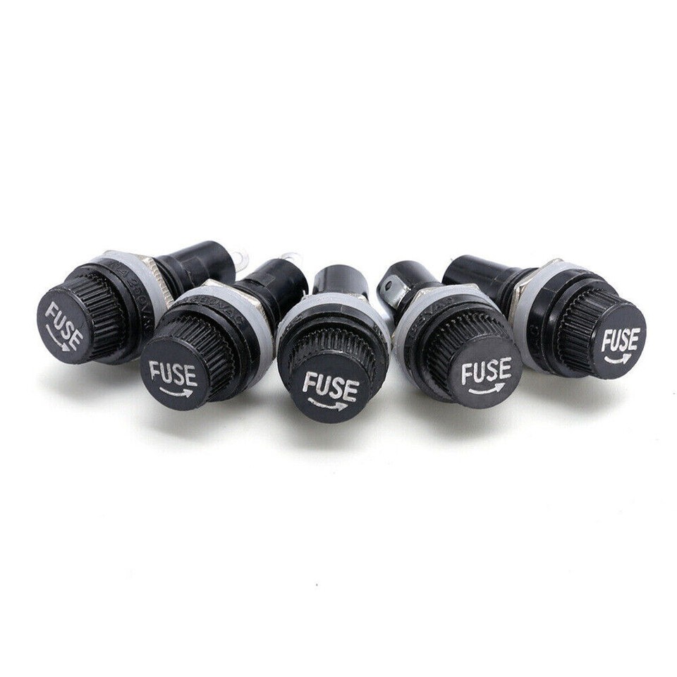 5/10/20Pcs Panel Mount Screw Cap Fuse Holder Case For Glass Tube Fuses ...