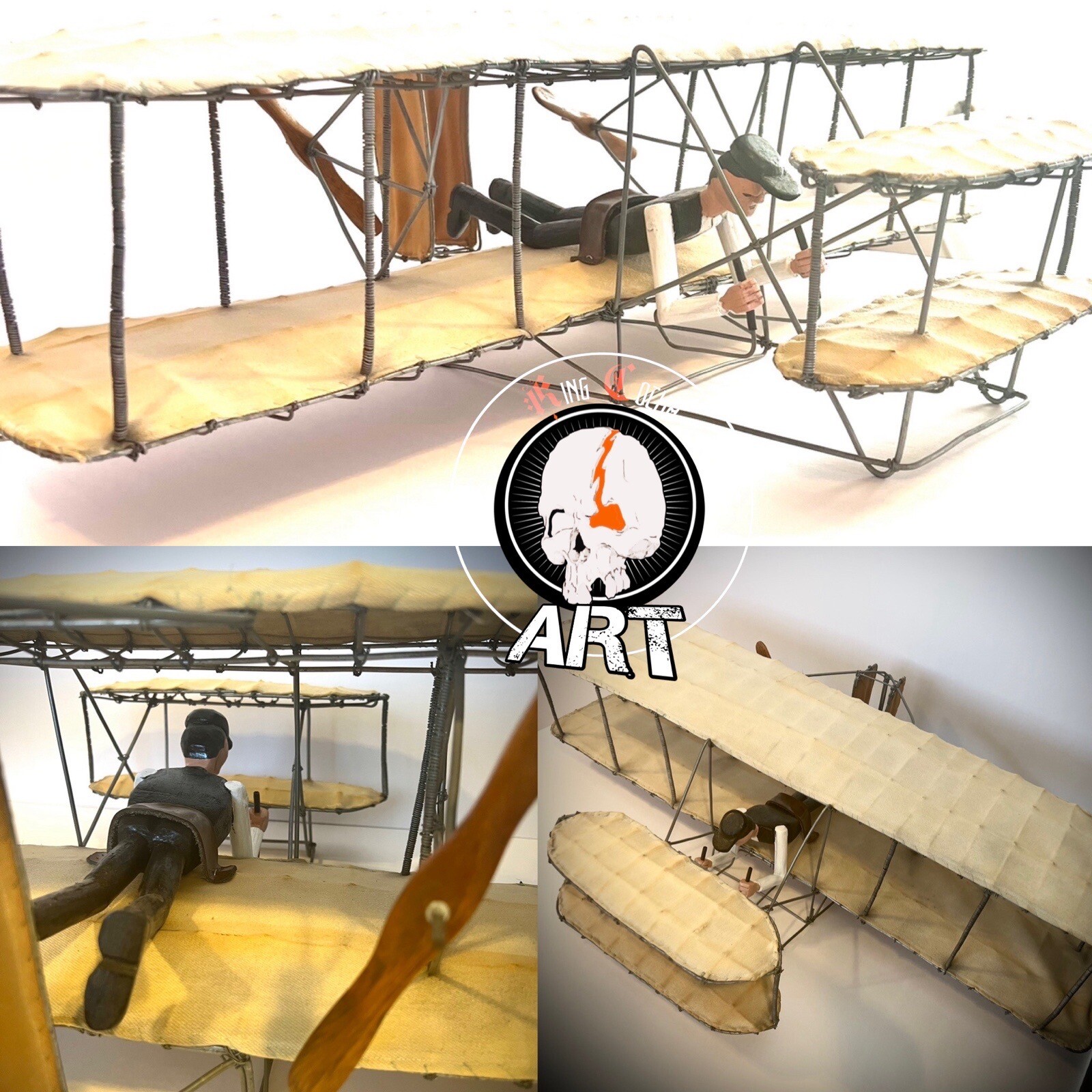 Decor Wright brothers model airplane made of wire | eBay