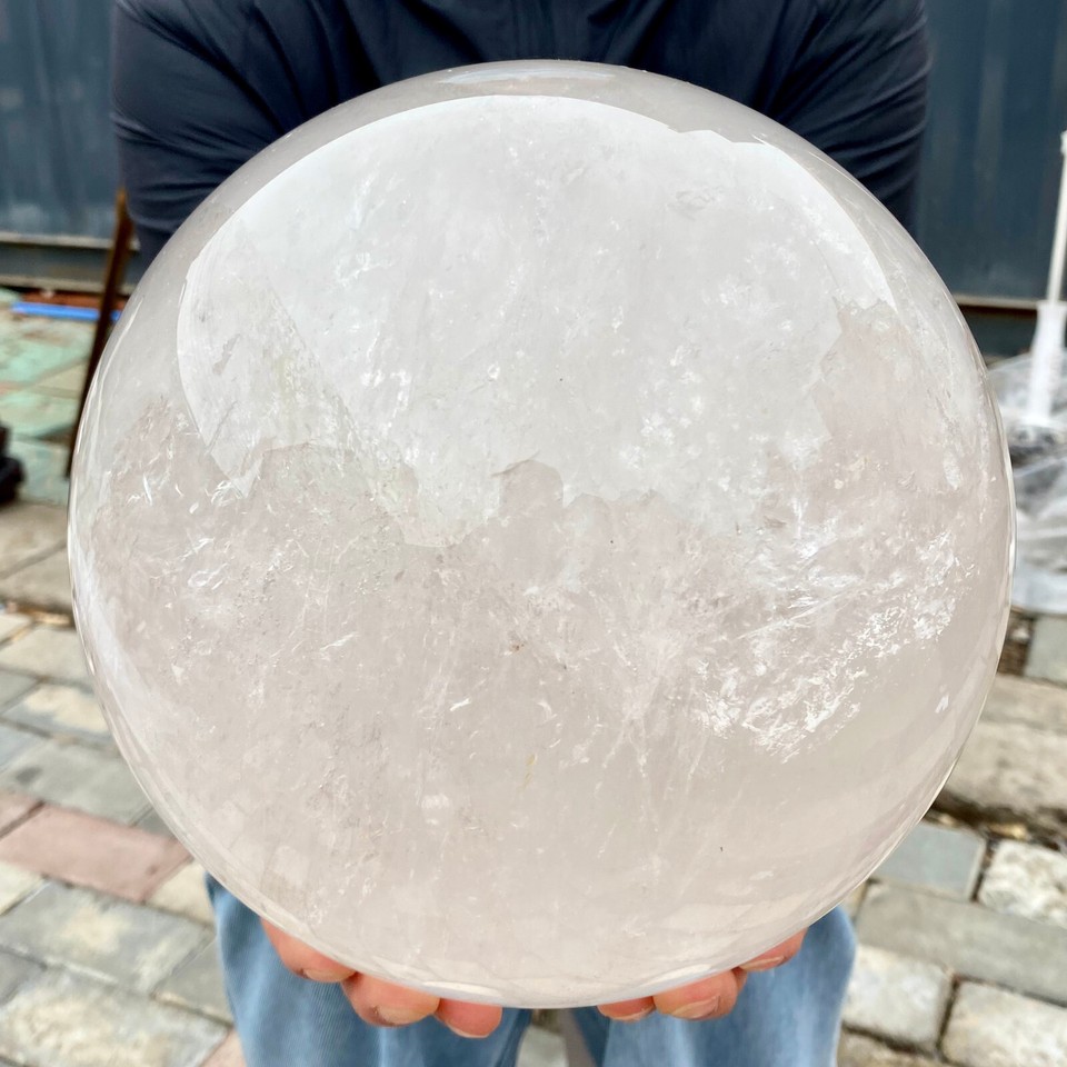 13.4KG Large Natural White Crystal Clear Quartz Crystal Sphere Ball ...