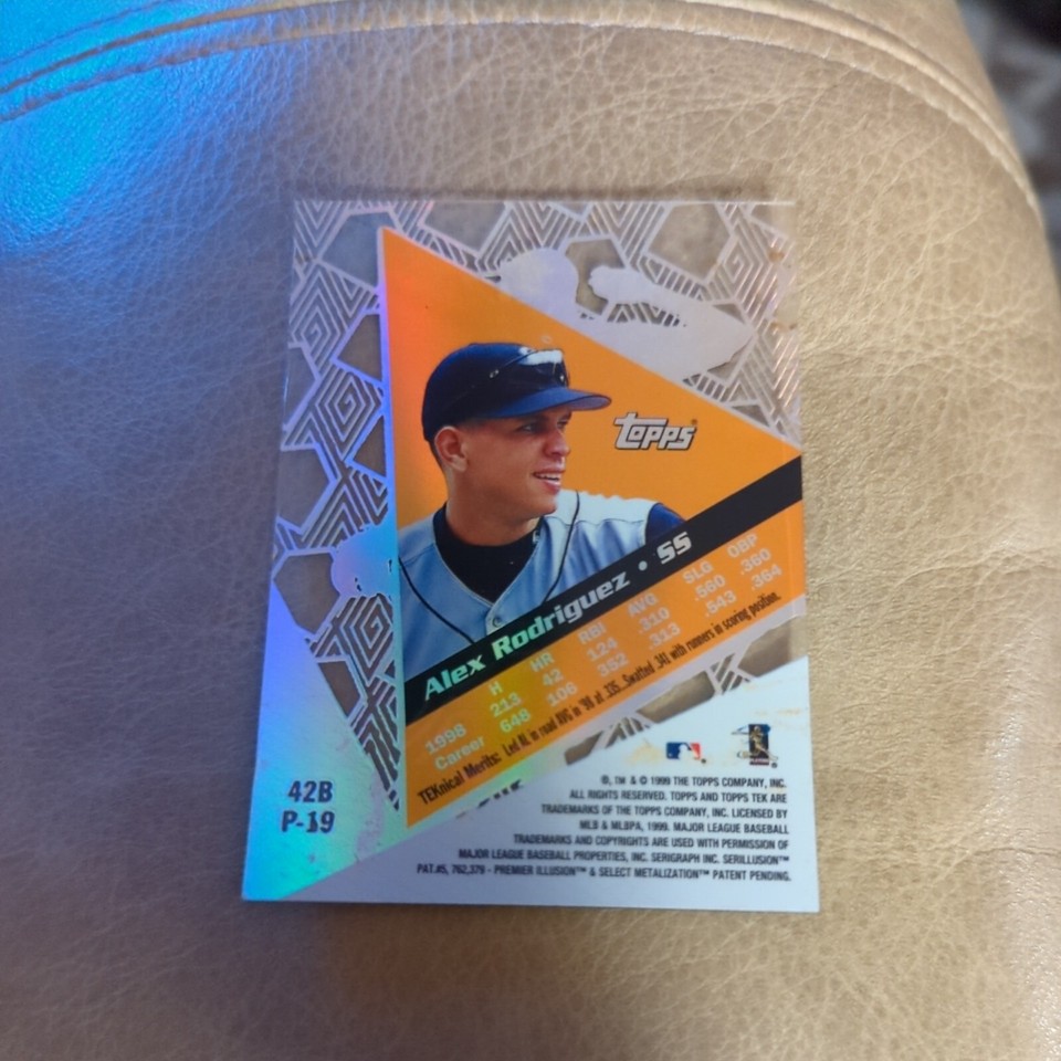 1999 Topps Tek Alex Rodriguez Mariners 42B P-19 baseball card | eBay