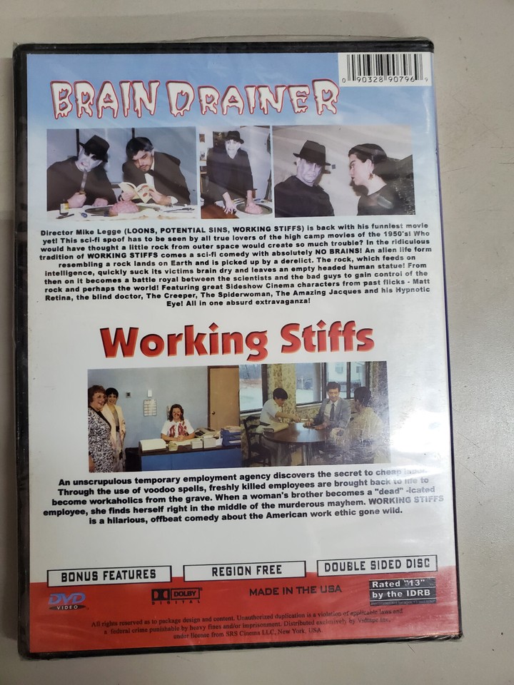 Double Feature: Brain Drainer And Working Stiffs [DVD] NEW | eBay