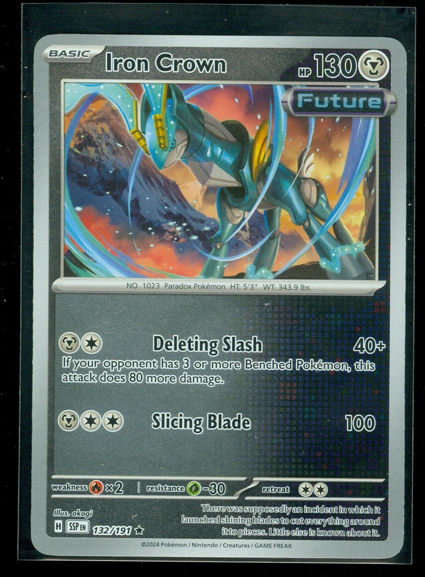 Pokemon IRON CROWN 132/191 - Surging Sparks - RARE Rev Holo - - MINT | eBay