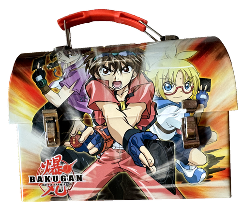 2010 BAKUGAN BATTLE BRAWLERS Mini Tin Lunch Box Storage CARTOON NETWORK ...
