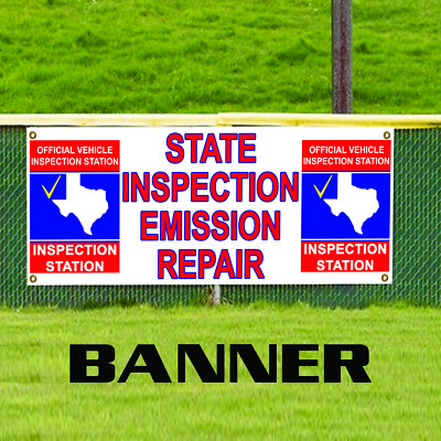 State Inspection Emission Repair Official Vehicle Station Advert Banner ...