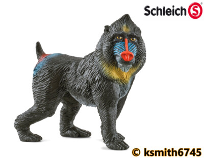 Schleich MANDRILL plastic wild zoo jungle ANIMAL monkey ape * NEW 💥 | eBay