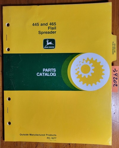 John Deere 445 465 Flail Spreader Parts Catalog Manual PC-1677 5/78 | eBay