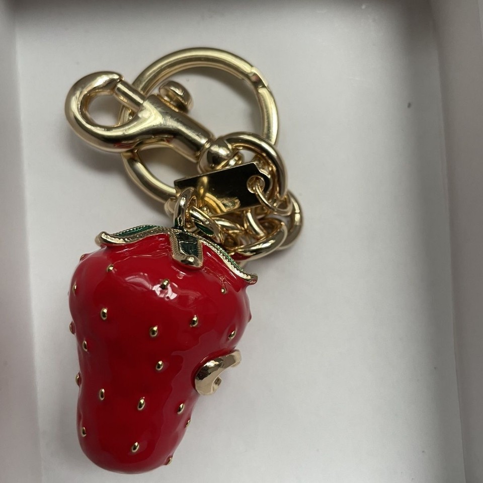 COACH Strawberry KeyChain Bag Charm Resin and Metal | eBay