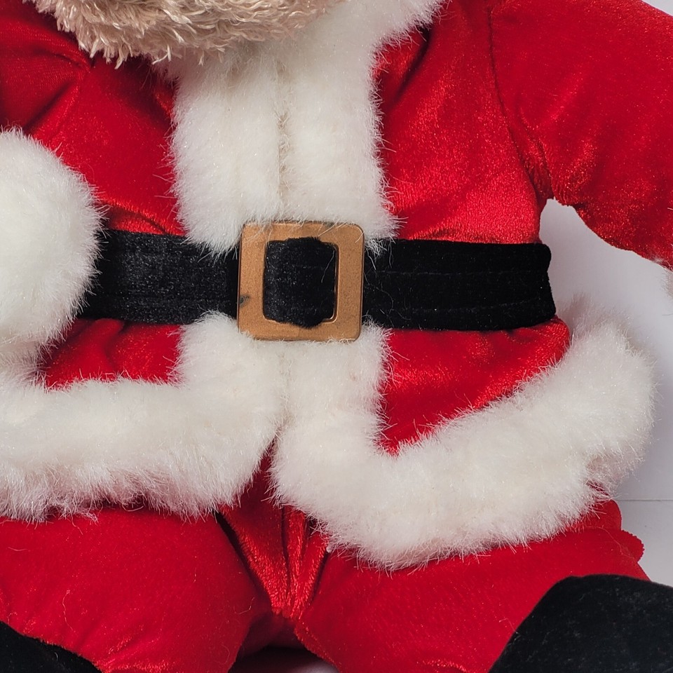 Dan Dee Collectors Choice Tan Christmas Sitting Bear Plush Red Santa ...