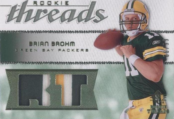 2008 SP Rookie Threads - Rookie Threads Brian Brohm #RT-BB Green Patch ...