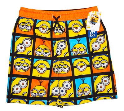 MINIONS DESPICABLE ME UPF50+ Swim Trunks Bathing Suit Boys Sizes 4, 5-6 ...