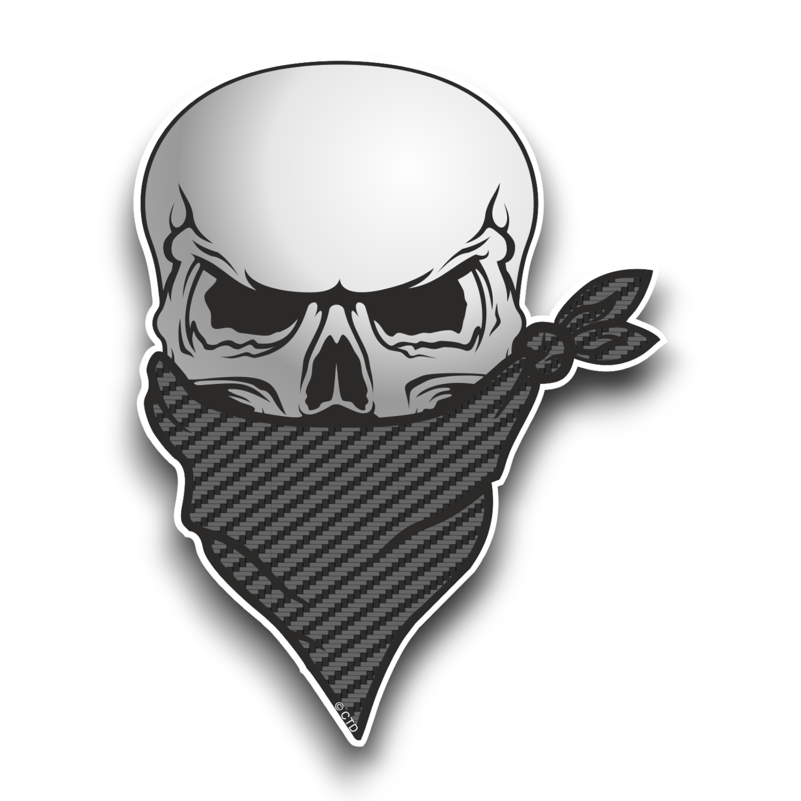 Bandit Skull With Carbon Fibre Fiber Face Bandana Vinyl Sticker Decal ...