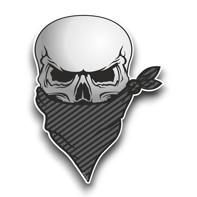 Bandit Skull With Carbon Fibre Fiber Face Bandana Vinyl Sticker Decal ...