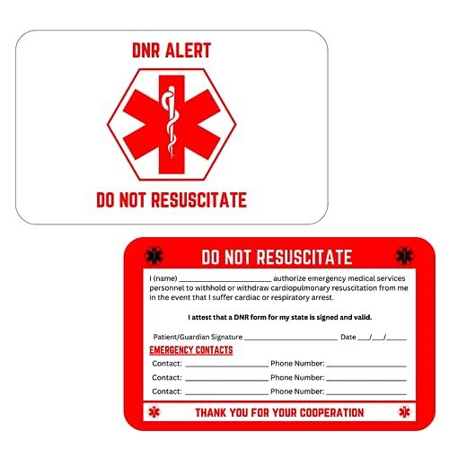 Do Not Resuscitate Medical Alert Wallet Card with Emergency Contact ...