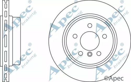 Brake Disc Pair Coated Vented Rear APEC DSK2368 Replace 34213332217 ...
