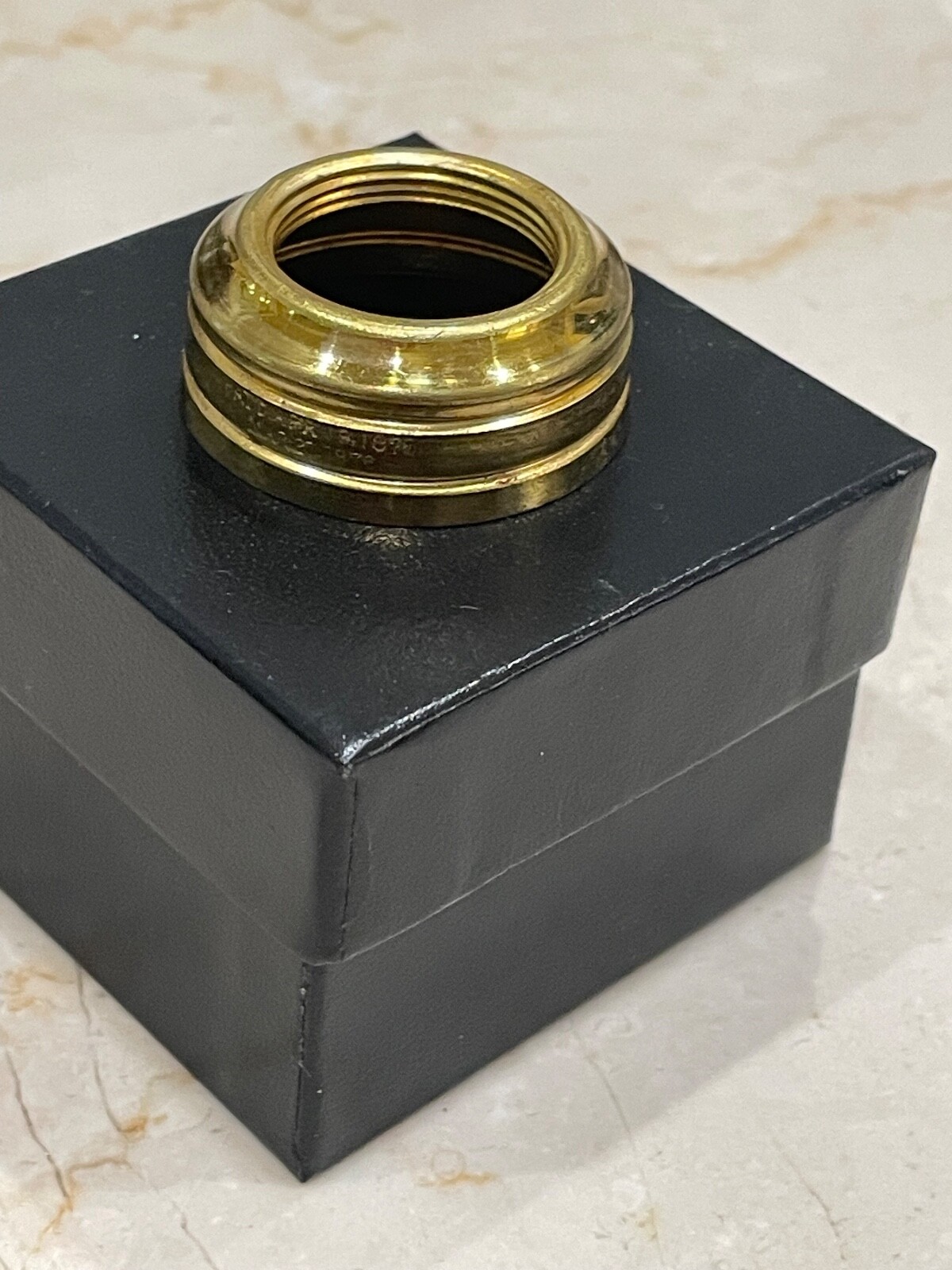 DATED UNUSED BRASS NUMBER 1 OIL LAMP COLLAR - ORIGINAL STOCK, PATENT ...