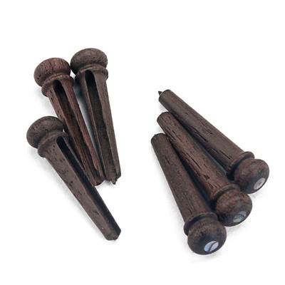 6Pack Rosewood Guitar Bridge Nails String Pins W/ Green Pearl Shell Dot ...