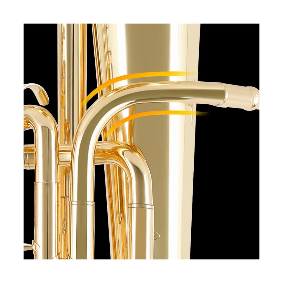 ROWELL Baritone Horn Bb Brass 3 Valves Lacquer Gold with Mouthpiece ...