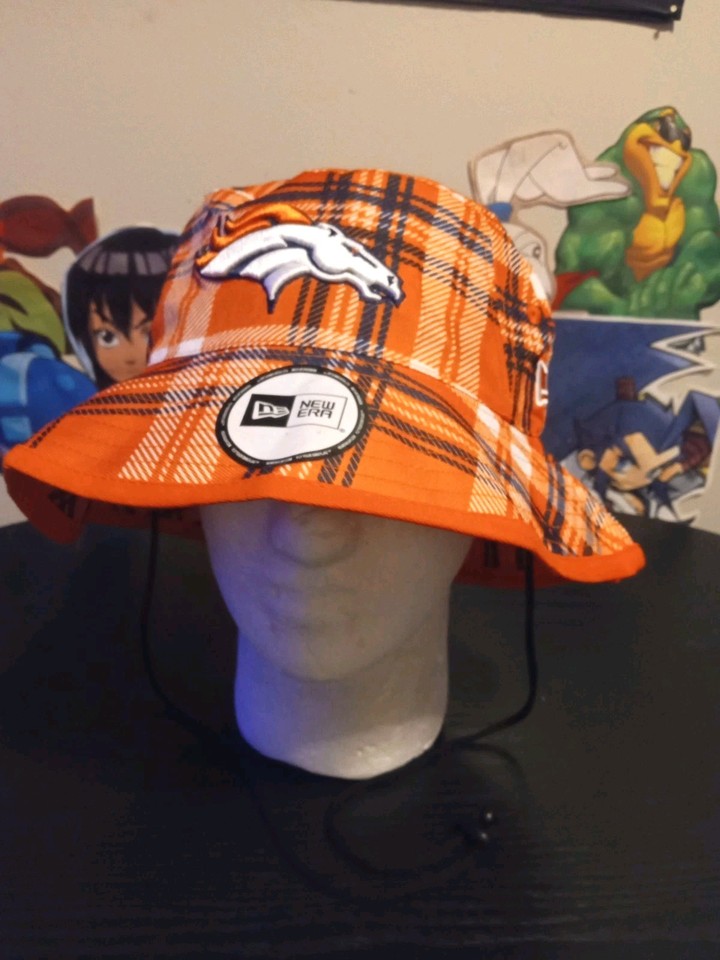 New Era NFL Denver Broncos Plaid Flannel Pattern Design Bucket Hat Cap ...