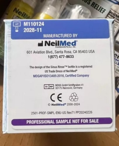 Lot of 24 Boxes NeilMed Sinus Rinse Starter Pack, 8oz Squeeze Bottles ...