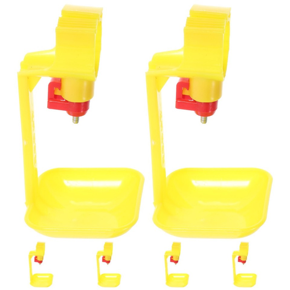 6 Pcs Chicken Waterer Container for Chickens Feeder Coop Feeders Yellow ...