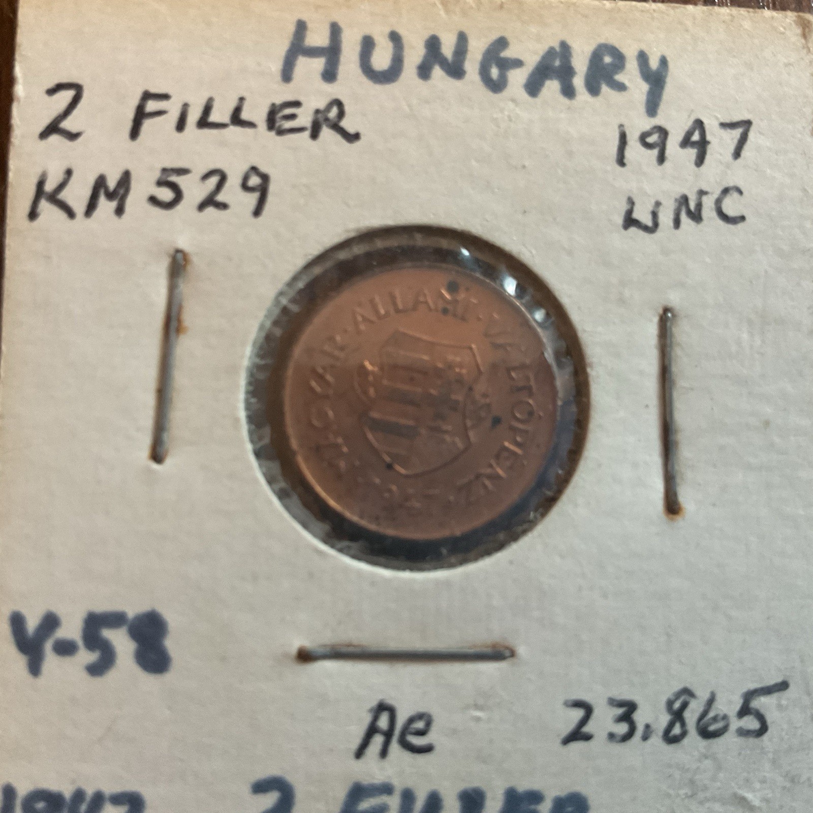 Hungary 2 Filler Coin 1947 Uncirculated Km529 | eBay