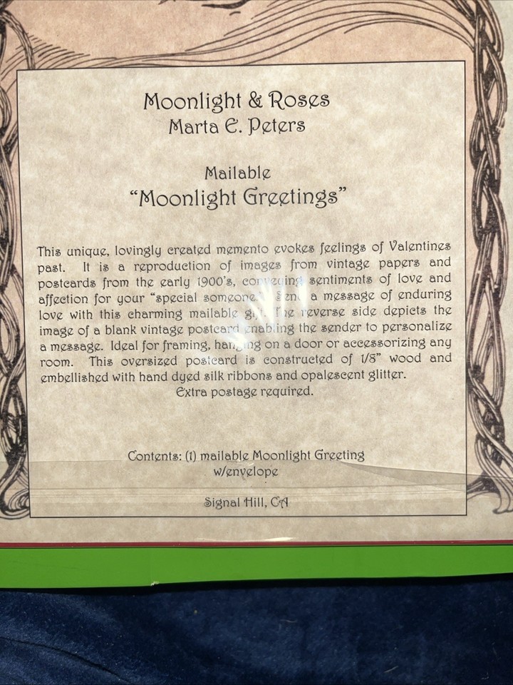 Moonlight & Roses Marta E Peters Moonlight Greetings NIP Cupid To My ...