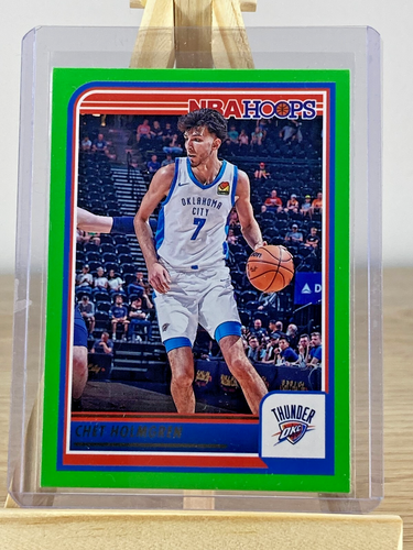 2023-24 Panini NBA Hoops #24 Chet Holmgren (Neon Green) OKC Thunder ...