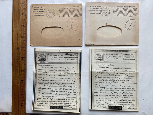 2-1944 V-Mail Letters. In England now. Writes Home to Pikesville, MD | eBay