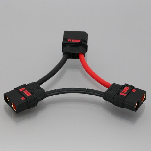 RC Series Harness Wire QS8 Anti Spark 1 Male to 2 Female 8AWG 10cm ESC ...