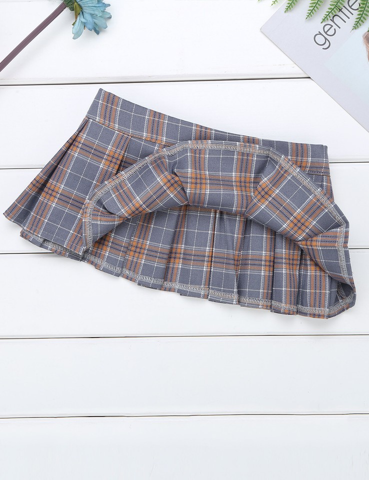 Women's Sexy Plaid Schoolgirl Cosplay Mini Skirt Uniform Micro Pleated ...