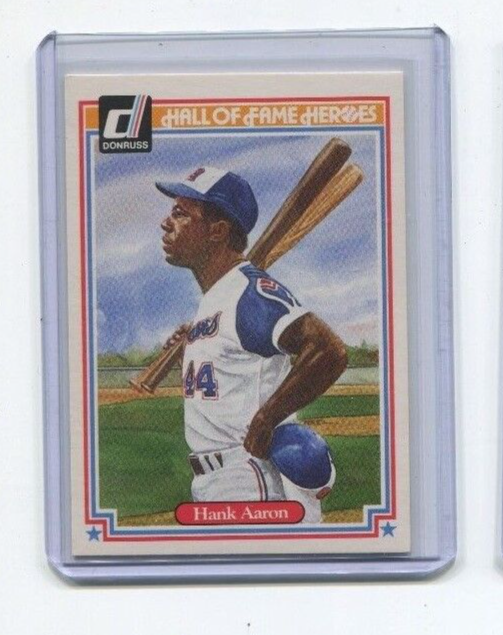HANK AARON ATLANTA BRAVES 1983 DONRUSS MLB HALL OF FAME HEROES BASEBALL ...