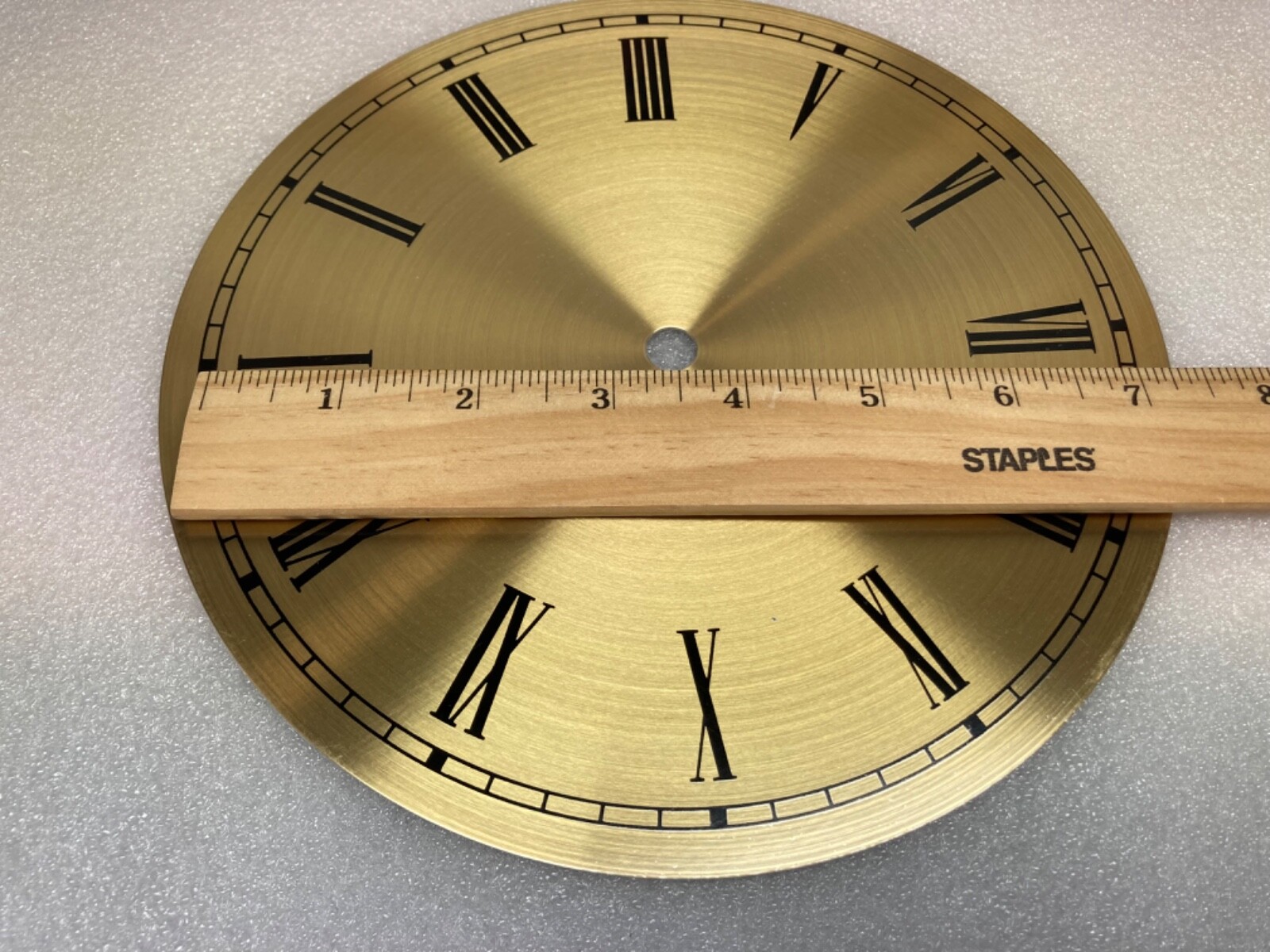 Clock Dial Roman Numerals Round Gold Finish Metal 7 3/4" Time Ring 7 ...