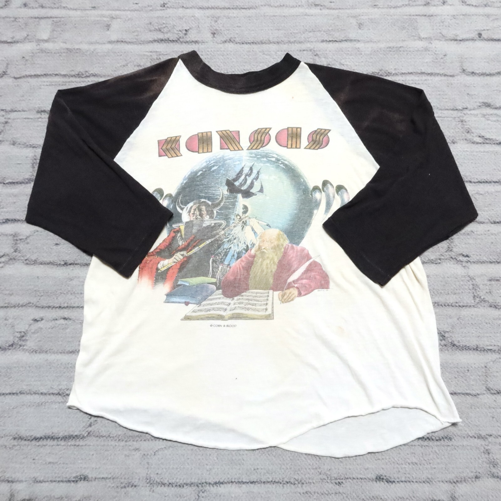 Vintage 80s Kansas Band Rocktober Raglan Shirt Rock Tour 1982 | eBay