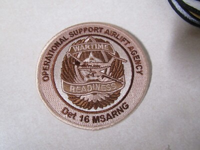 MILITARY PATCH SEW ON OPERATIONAL SUPPORT AIRLIFT AGENCT DET 16 MSARNG ...