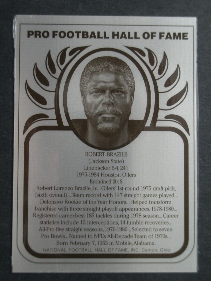 Pro Football Hall of Fame Metal Metallic Bust Cards Mint Aluminum - NFL ...