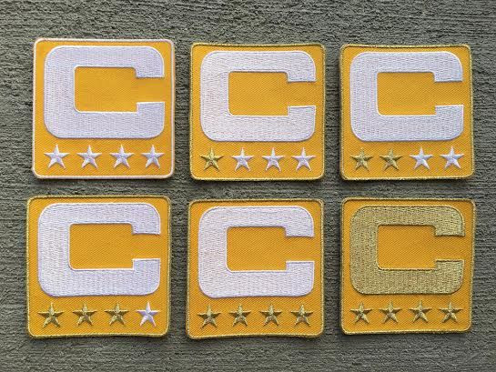 YELLOW GOLD Captain C Patch for Jersey Football Hockey Soccer Baseball ...