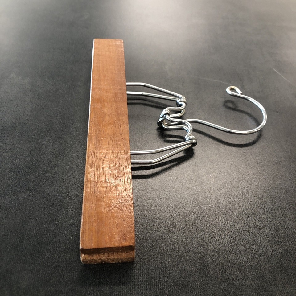 Wood & Metal Clothing HANGER ~ Clamp Style for Pants and Slacks | eBay