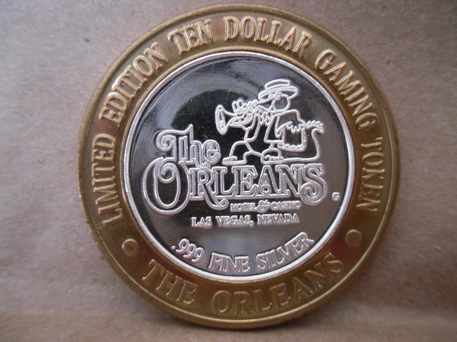 The Orleans Casino 10 Dollar Gaming Token .999 Silver Center Las Vegas ...