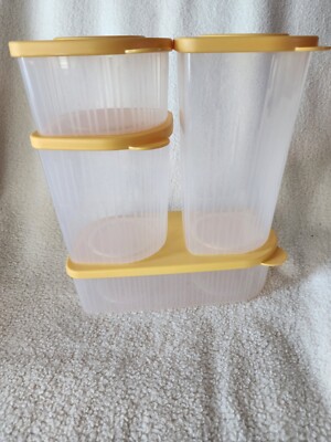 Tupperware Fresh 'N Cool Storage Containers Set of 4-NEW Light Yellow ...