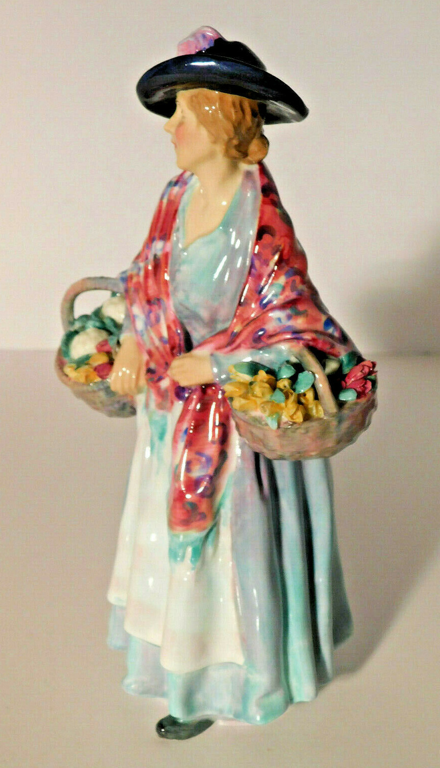 Vtg. Royal Doulton Romany Sue Figurine Lady in Shawl with Baskets ...
