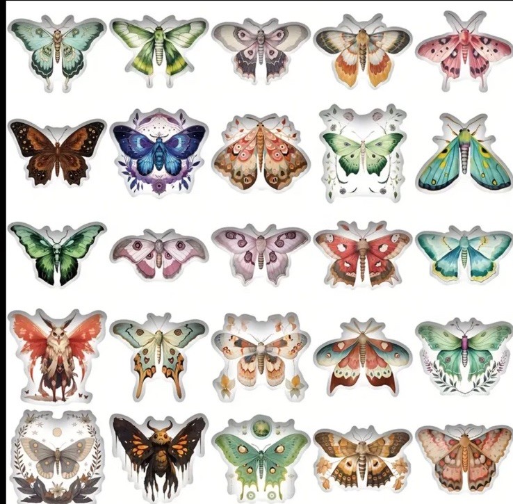 10pcs Beautiful Moth Stickers- Scrapbooking, DIY Crafts And Cards | eBay