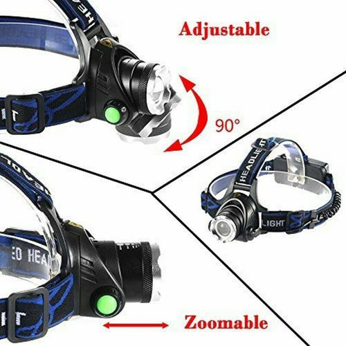 Bulb Rechargeable Head light LED Tactical Headlamp Zoomable+2x Charger ...