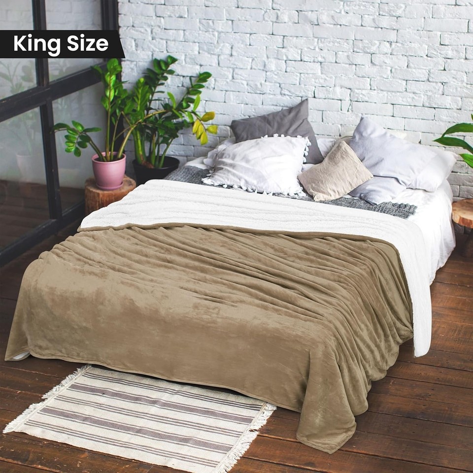 Cobija Caliente 90x102 Grande Azulado Para Invierno King Size Cama ...