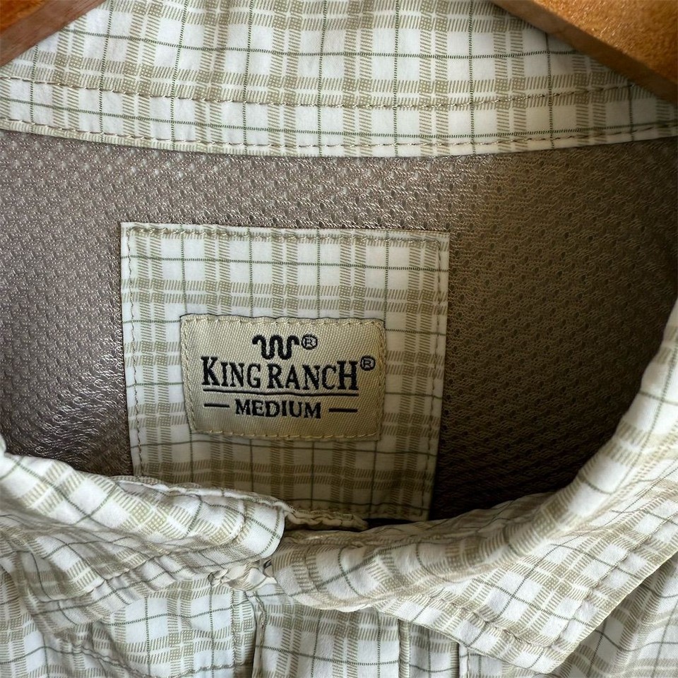 KING RANCH Performance Pearl Snap Shirt Men's M Tan Laguna Madre Short ...