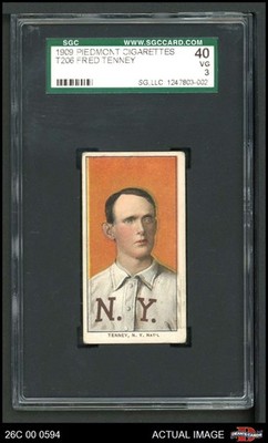 1909 T206 Fred Tenney Giants SGC 3 - VG | eBay