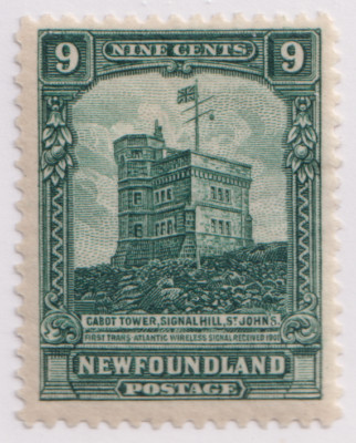1928 SC#152 NFLD Cabot Tower 9 Cent Stamp VF Hinged | eBay